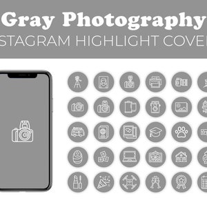 Photography Instagram Highlight Covers Gray, Grey, Photographer, Social ...