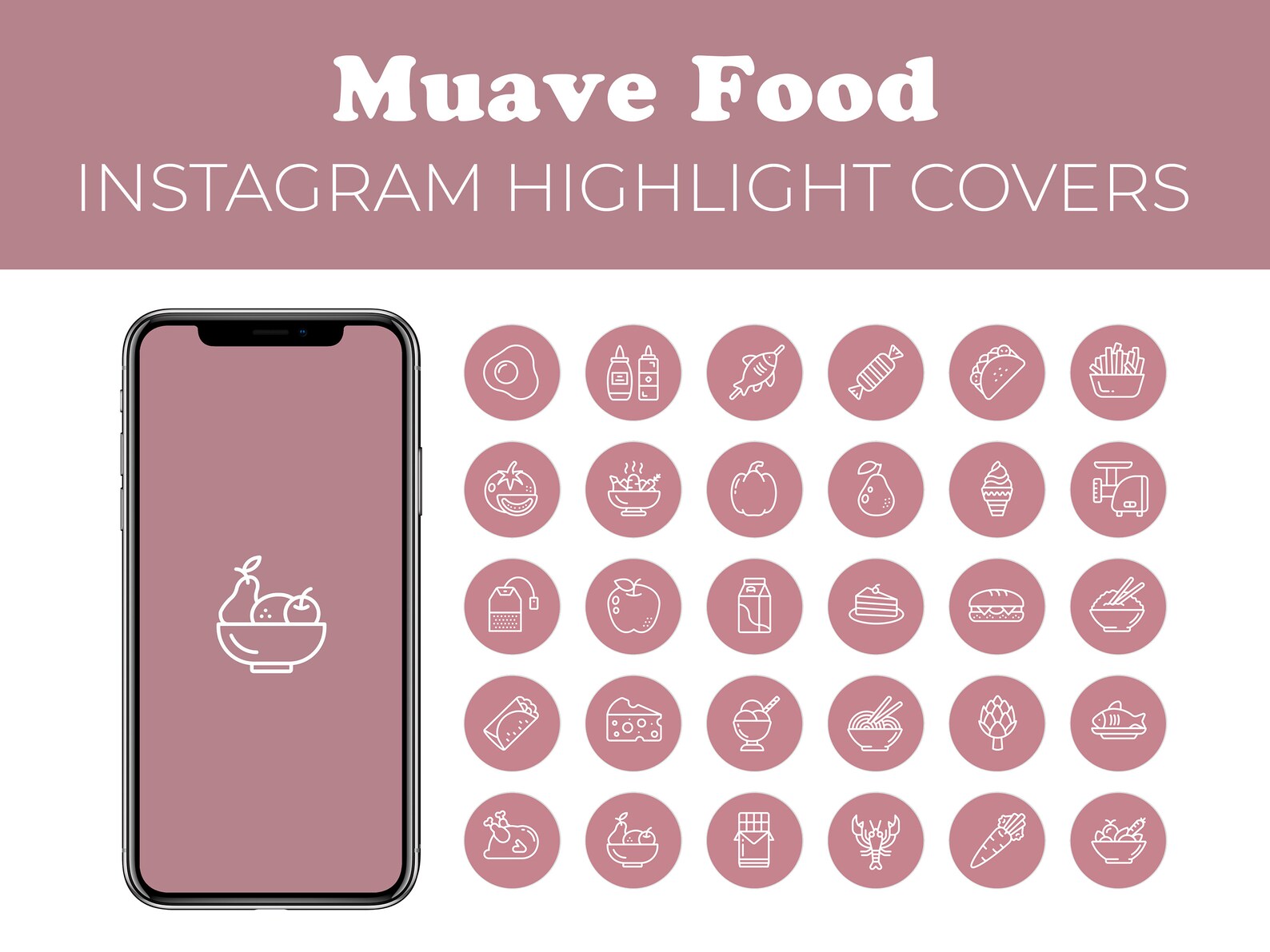 Food Instagram Highlight Covers Mauve, Maroon, Cooking, Chef, Culinary ...