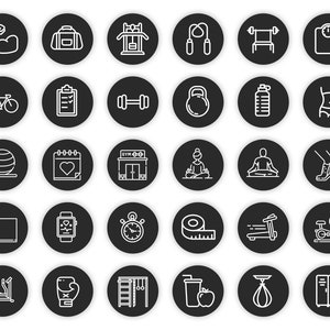 Fitness Instagram Highlight Covers Black Workout Exercise - Etsy