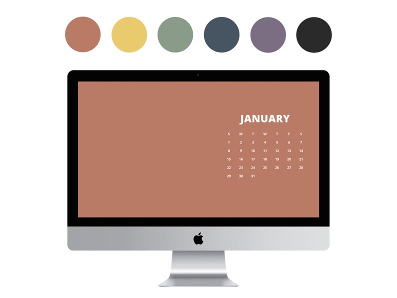 2023 Desktop Wallpaper Monthly Calendars Palette 10, Bundle, Minimal ...