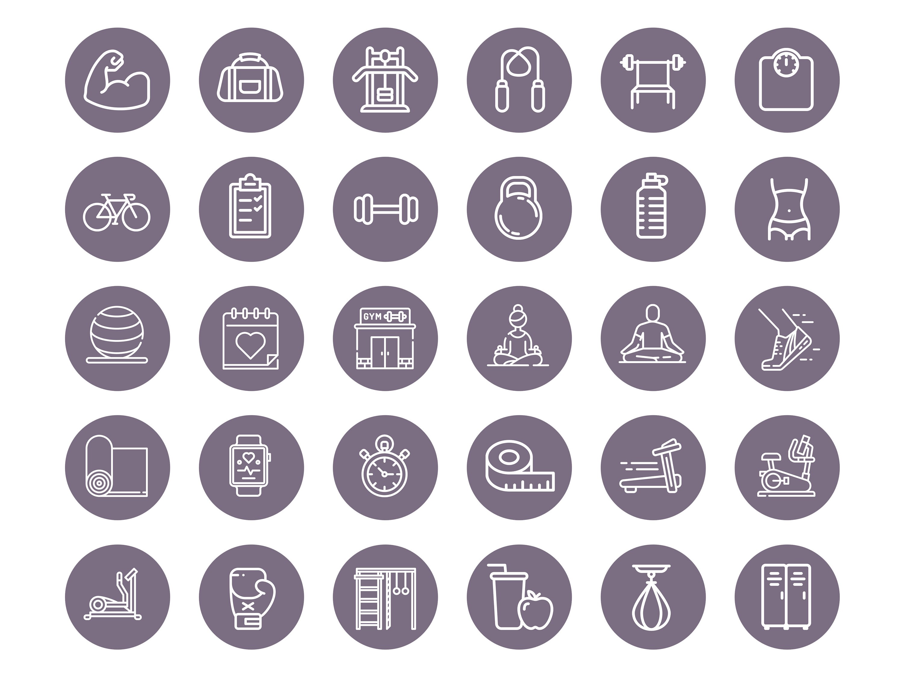 Fitness Instagram Highlight Covers Purple, Workout, Exercise, Gym ...