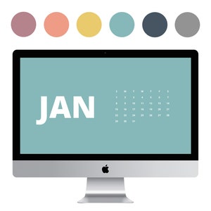 2023 Desktop Wallpaper Monthly Calendars Palette 2, Bundle, Minimal ...
