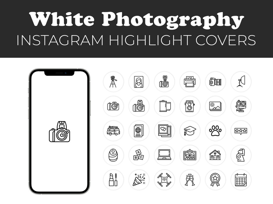 Photography Instagram Highlight Covers White, Photographer, Camera ...