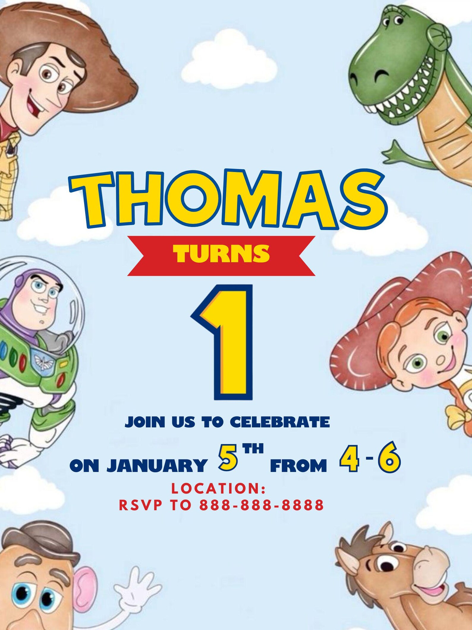 Toy Story Birthday Party Invitations Custom - Etsy