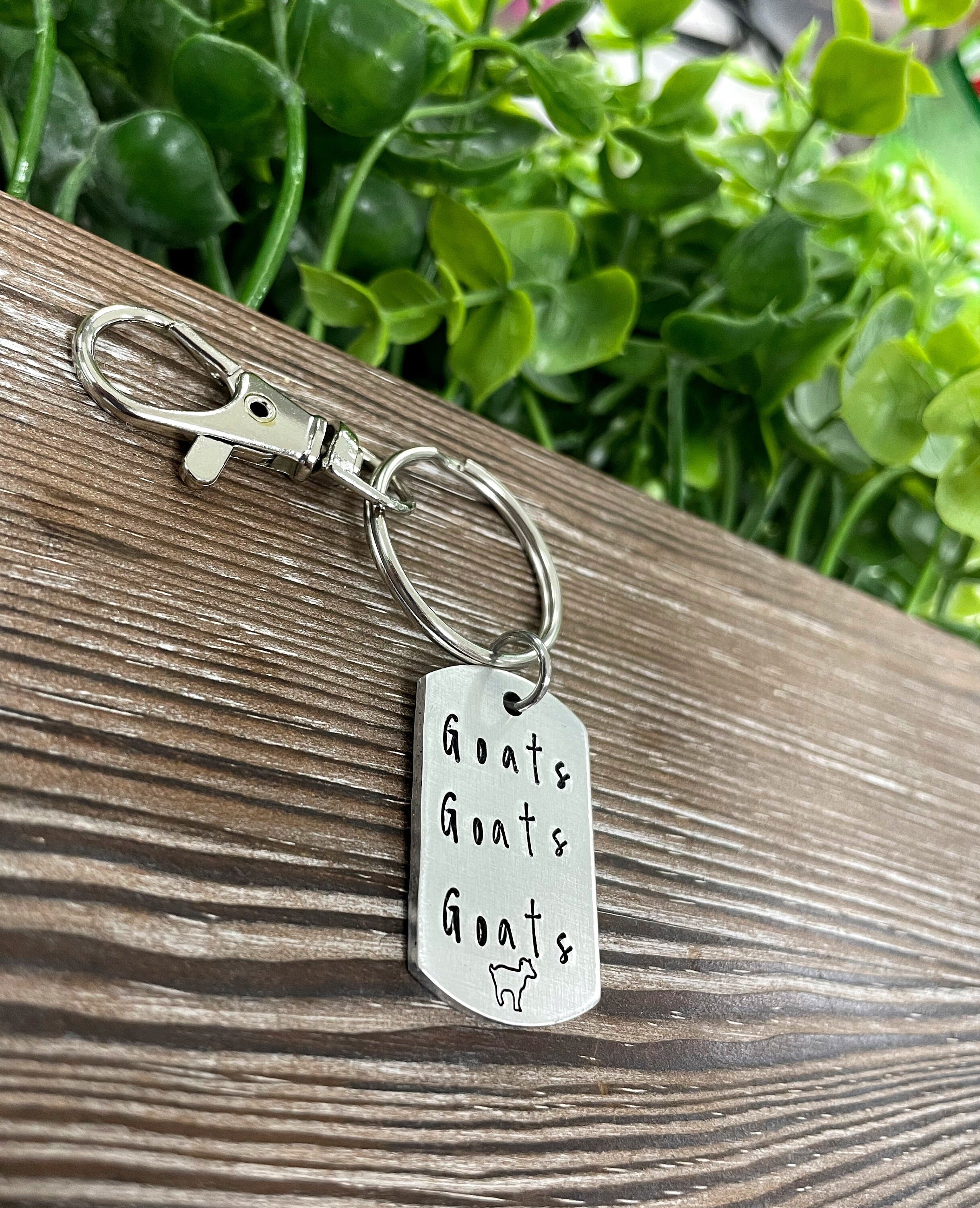 Goats Goats Goats Fun Animal Themed Hand Stamped Key Chain - Etsy