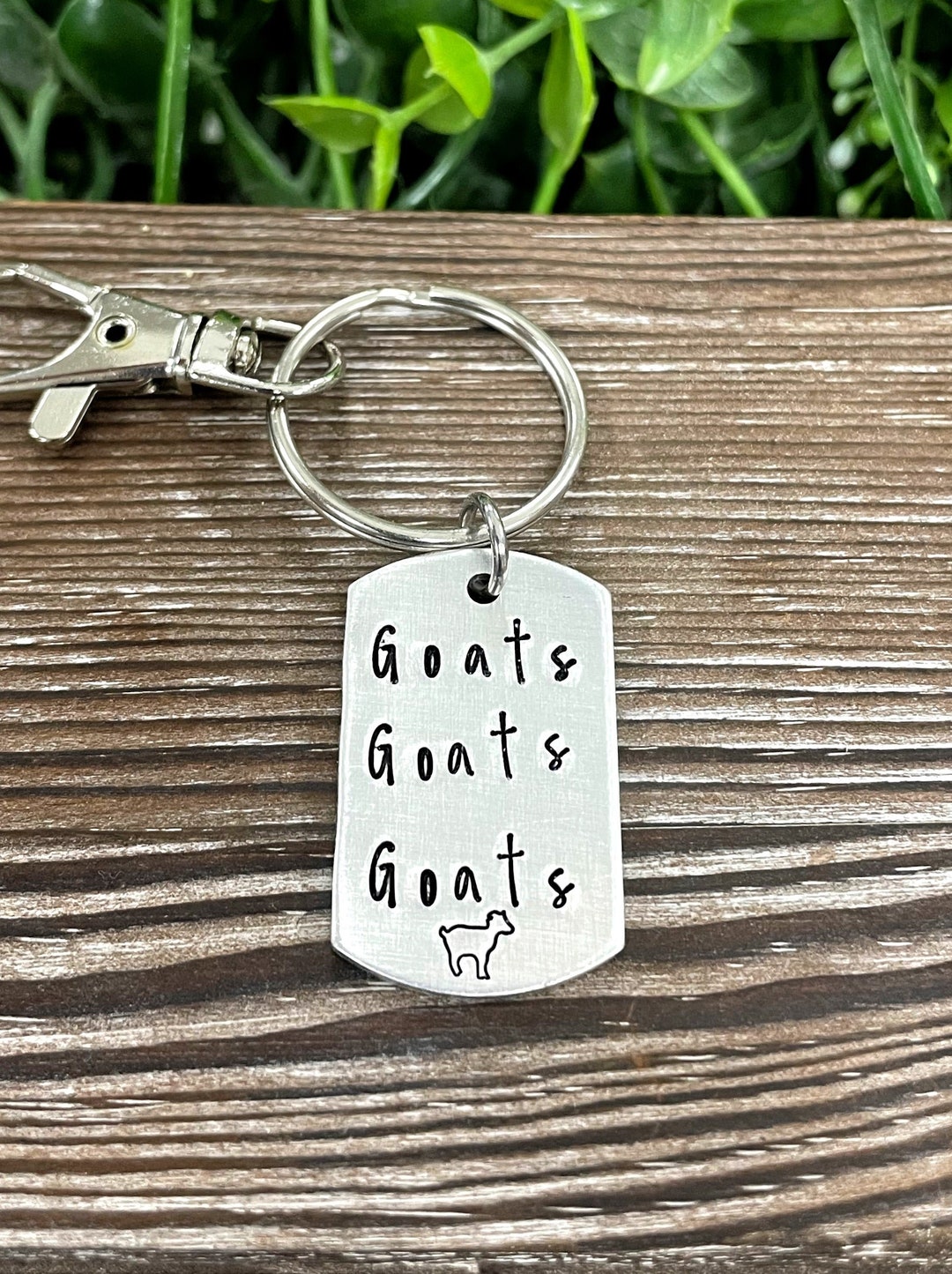 Goats Goats Goats Fun Animal Themed Hand Stamped Key Chain - Etsy