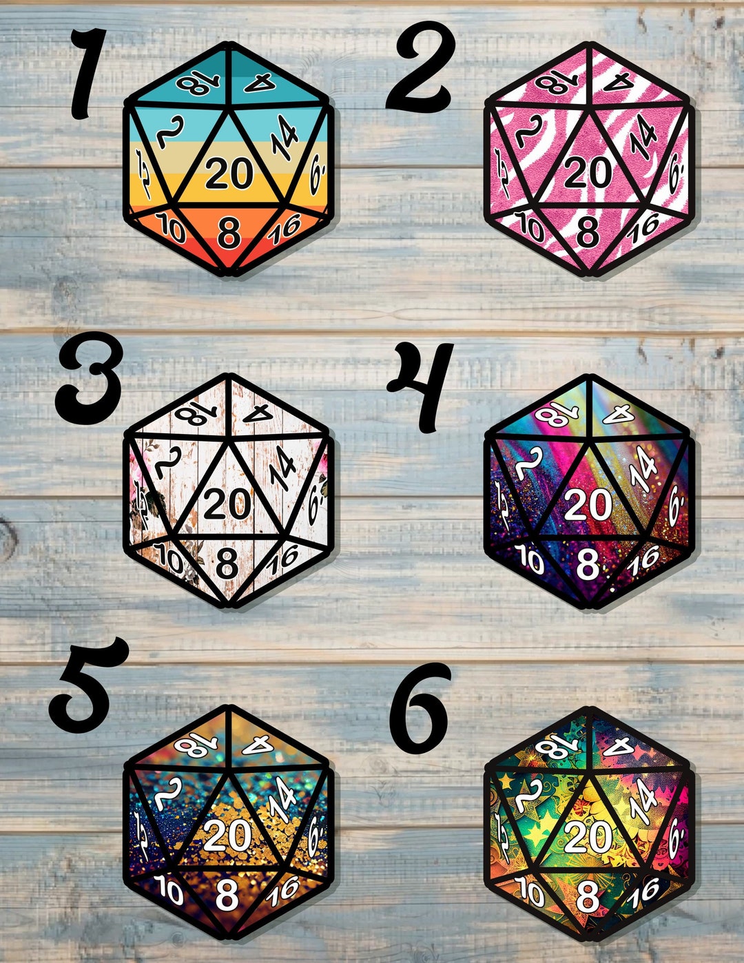 One D20 Sticker gaming Dice die Cut Vinyl gift for Gamer DND RPG role ...