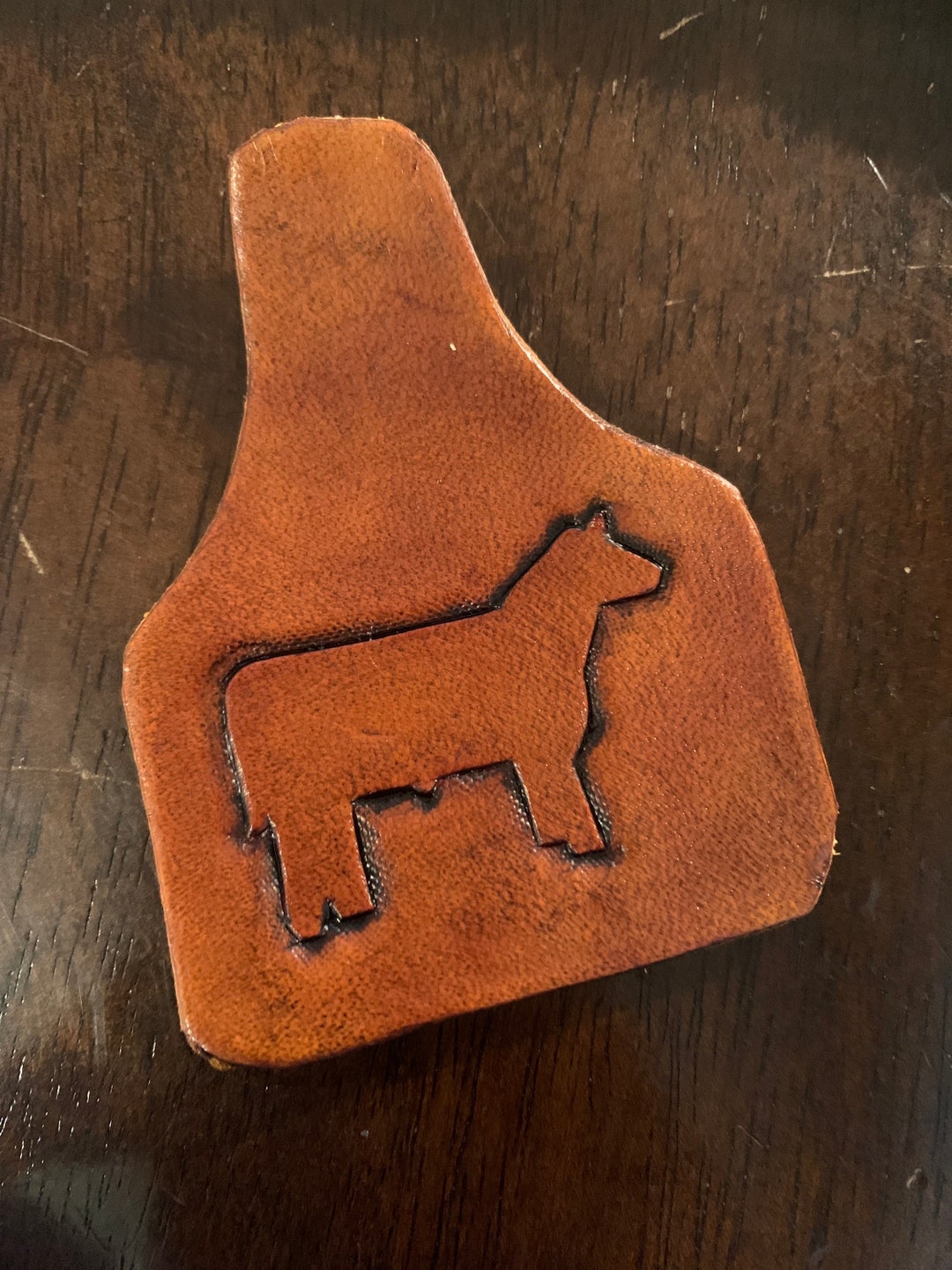 Hand Tooled Leather Steer Keychain - Etsy