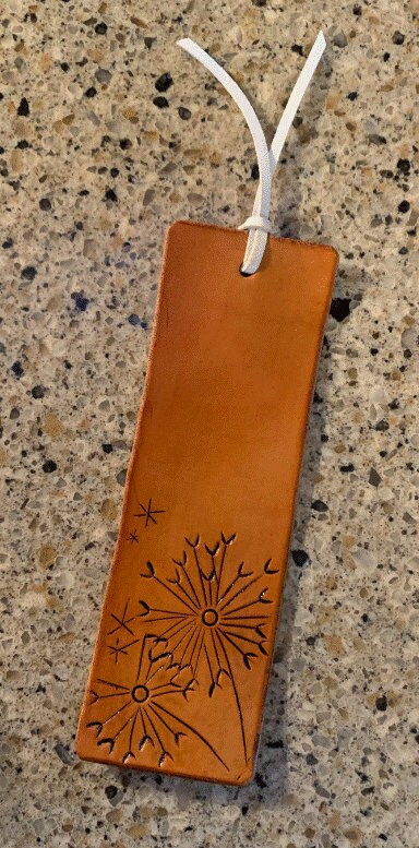 Hand Tooled Leather Bookmark - Etsy