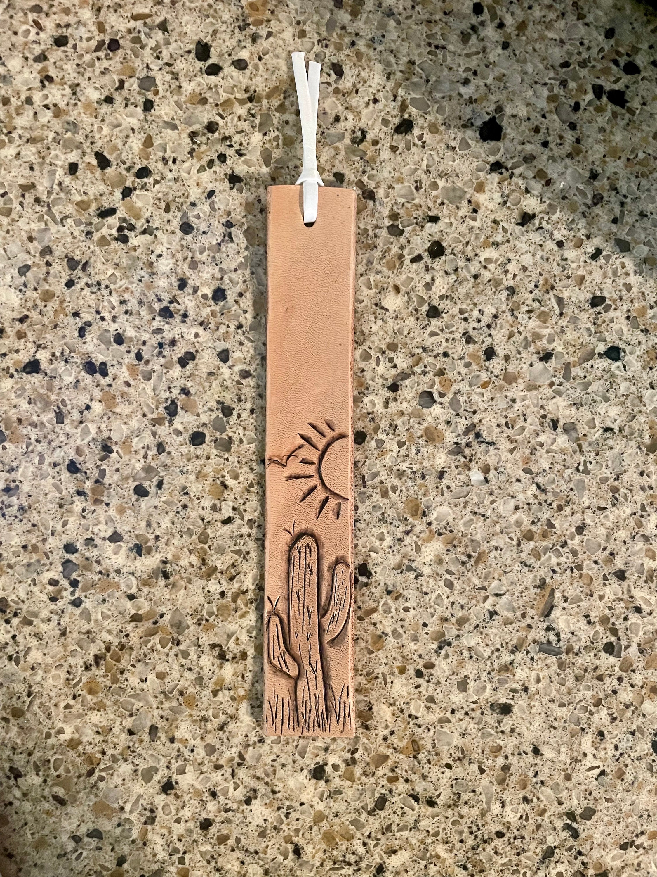 Hand Tooled Leather Bookmark - Etsy