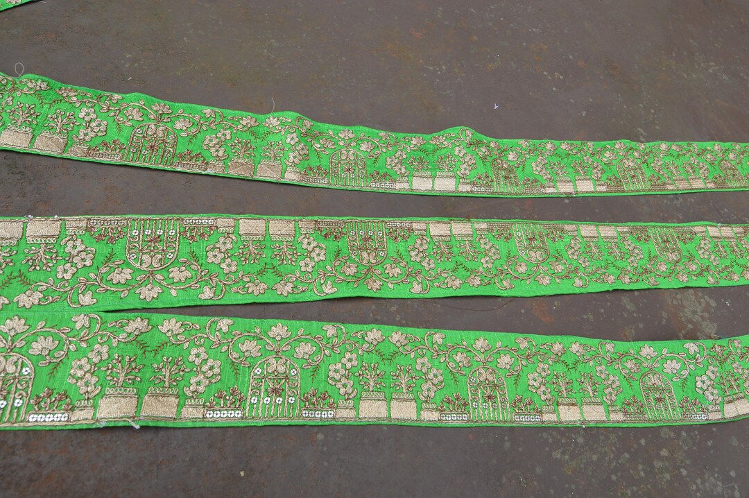Indian Emerald Sari Border - Etsy