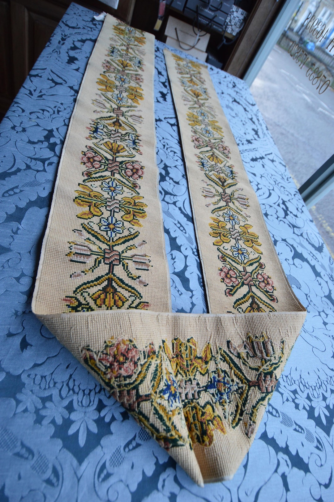 Pristine Original Victorian Berlin Wool Work Bell Pull - Etsy