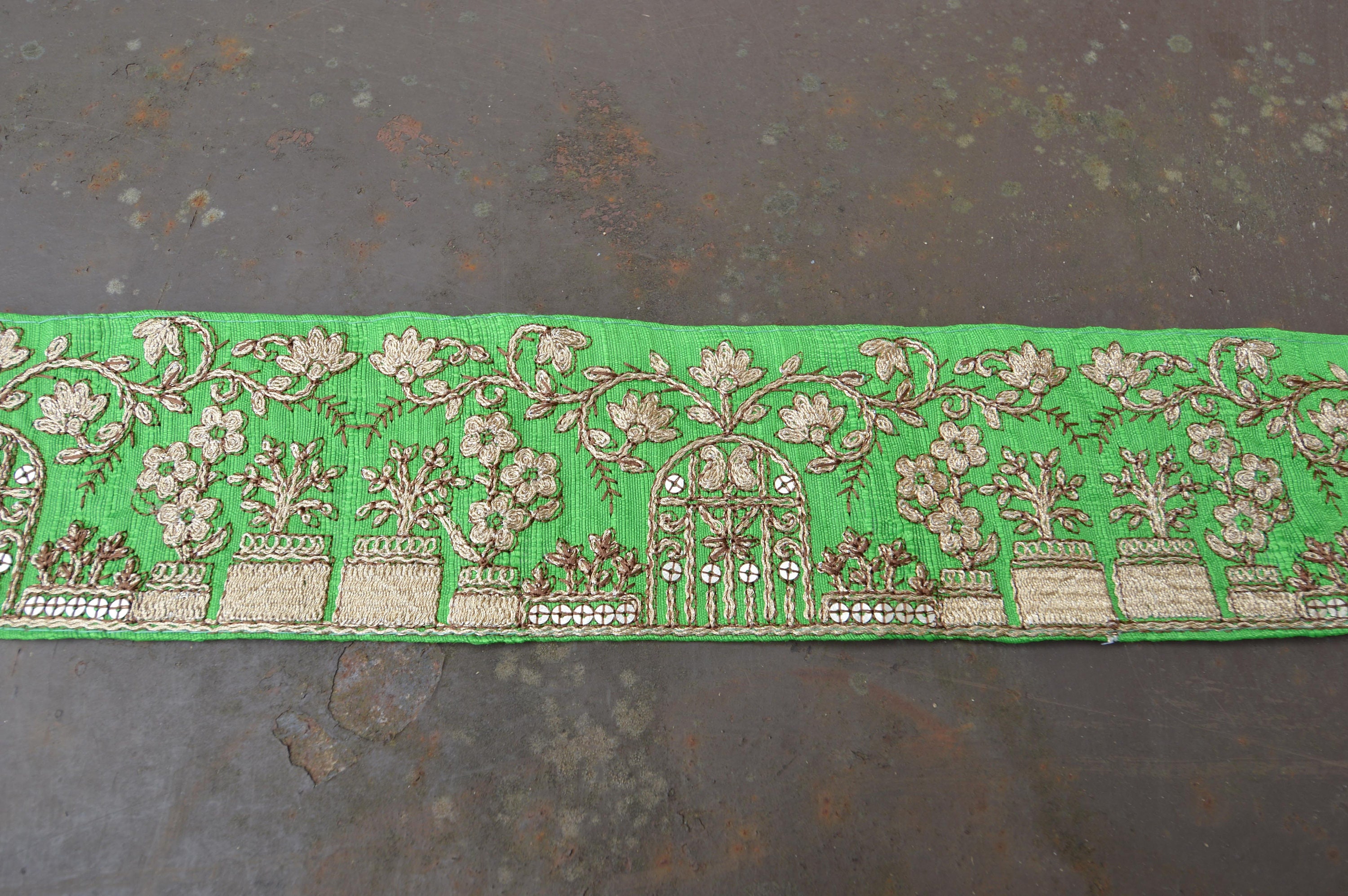 Indian Emerald Sari Border - Etsy