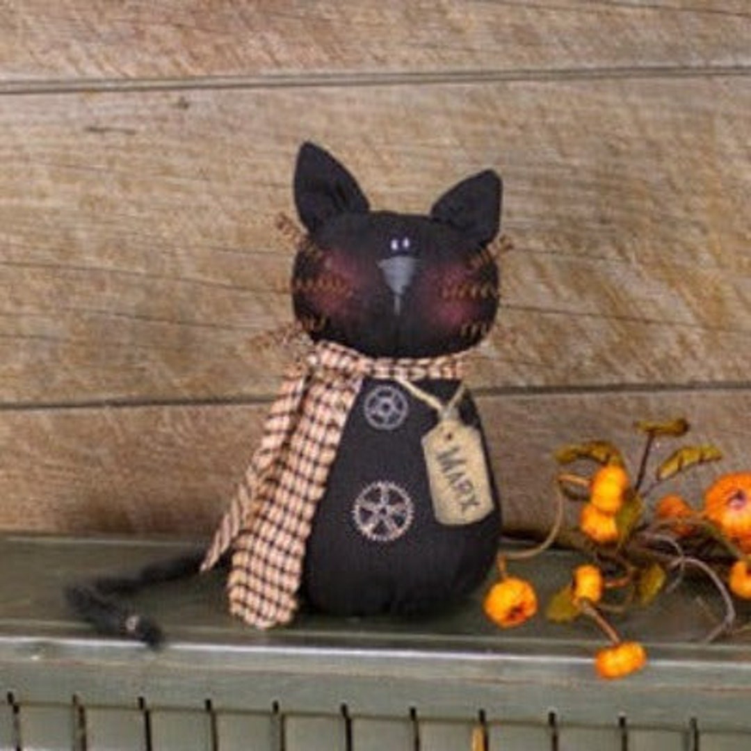 Marx Salvage Cat Handmade Primitive - Whimsical Black Cat Accent ...