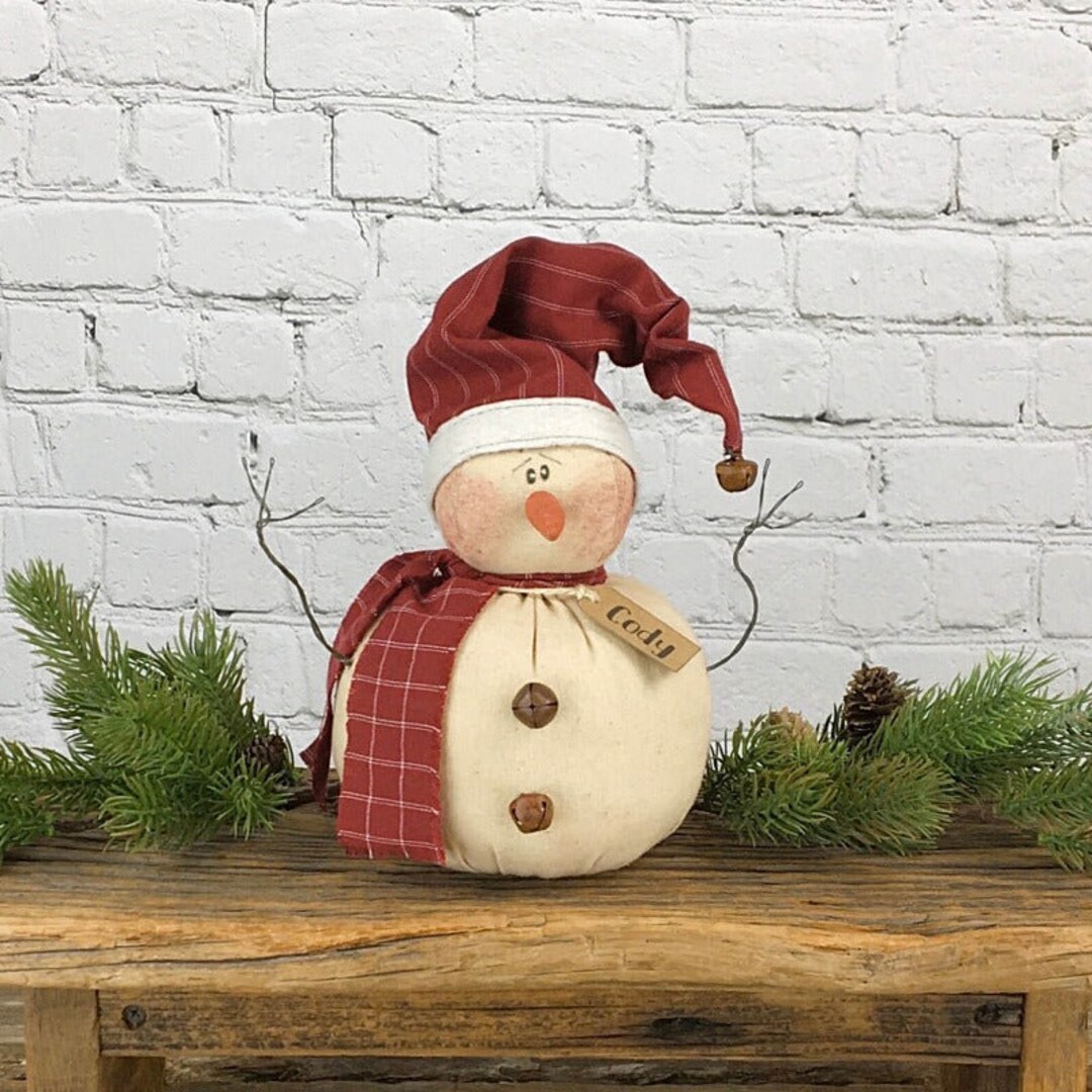 Honey and Me, Snowman Doll, Soft Sculpture Doll, Snowman With Hat ...