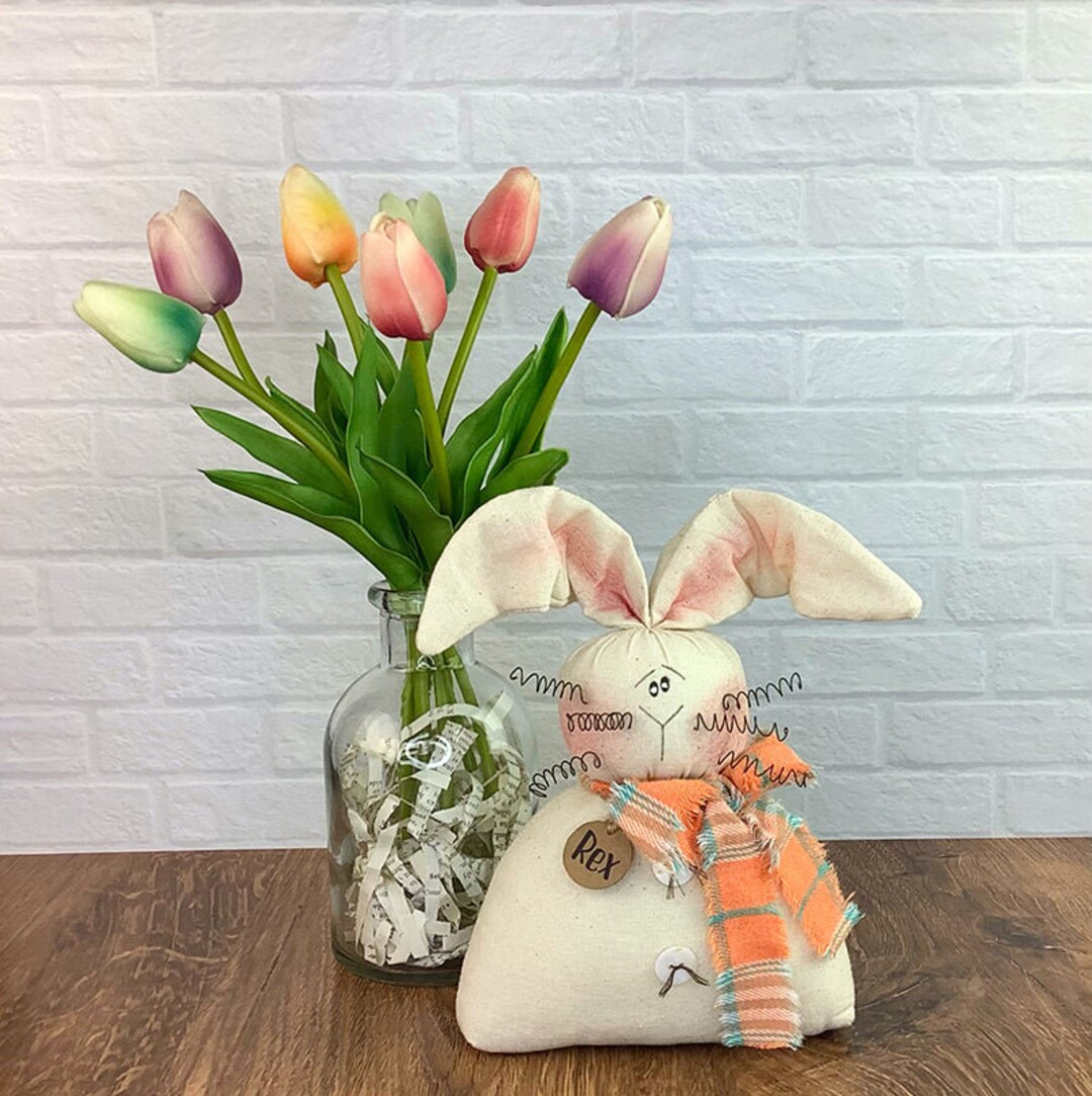 Honey and Me, Soft Sculpture Doll, Bunny Plush Doll, Spring Decor for ...