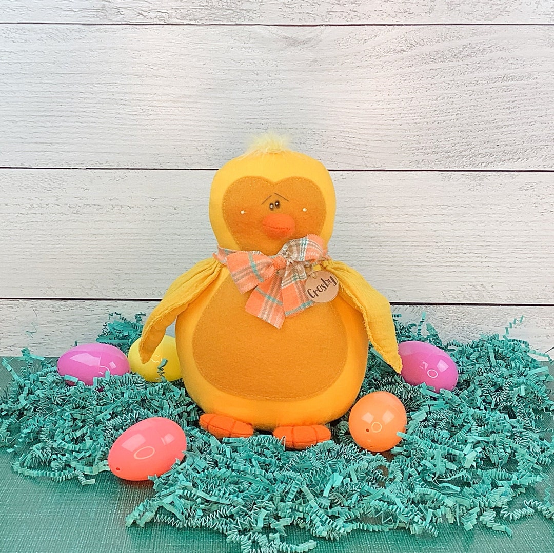 Crosby the Chicklet Primitive Fabric Art - Handmade Soft Sculpture Bird ...