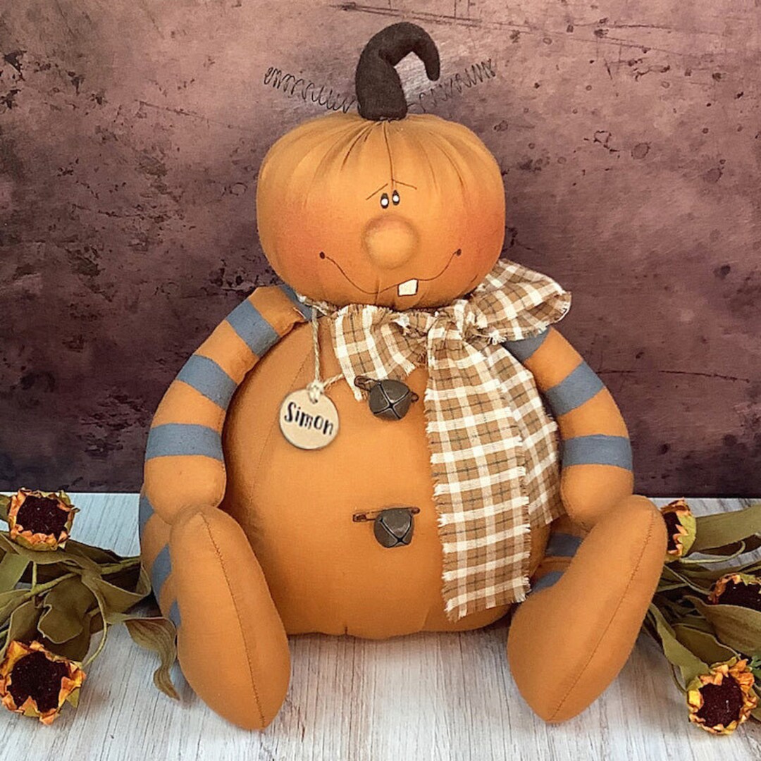 Honey and Me, Jack O Lantern Doll, Soft Sculpture Doll, Halloween Decor ...