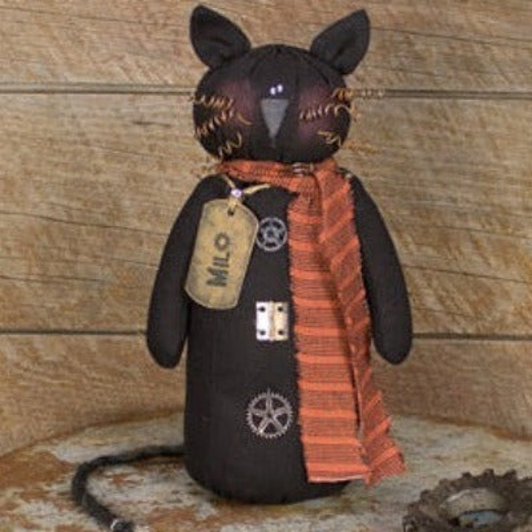 Milo Salvage Cat – Handmade Primitive: Whimsical Soft Sculpture Rustic ...
