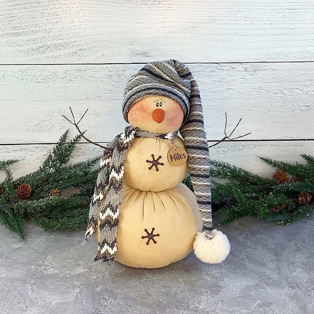Honey and Me, Snowman Doll, Soft Sculpture Doll, Snowman With Hat ...