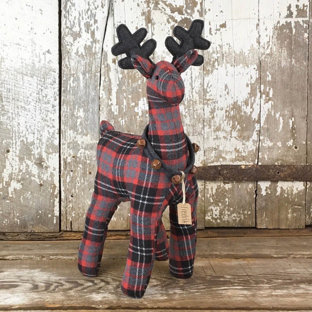 Fabric Reindeer Soft Sculpture: Cozy Cabin Christmas Decor, Classic ...