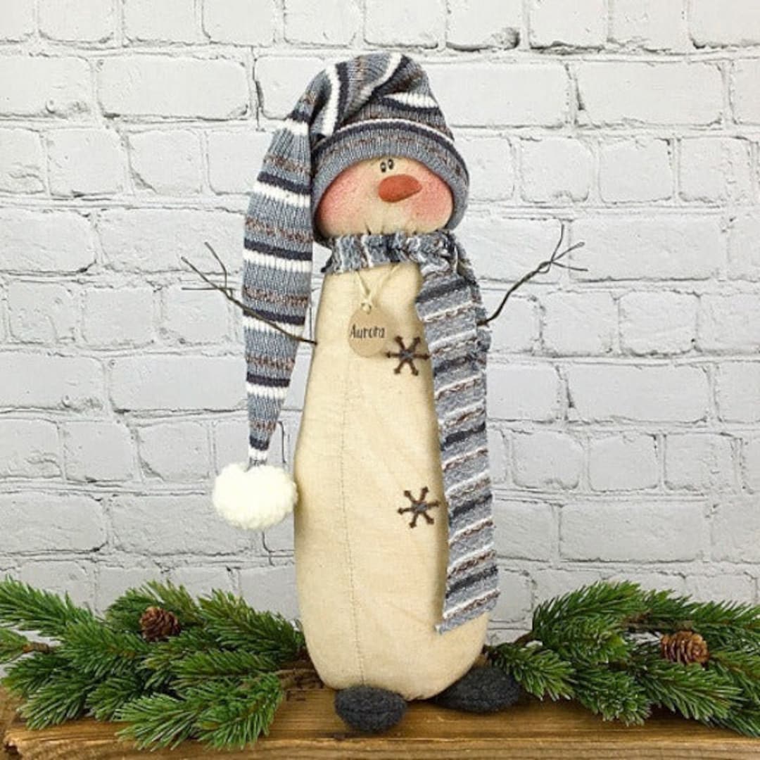 Honey and Me, Snowman Doll, Soft Sculpture Doll, Snowman With Hat ...