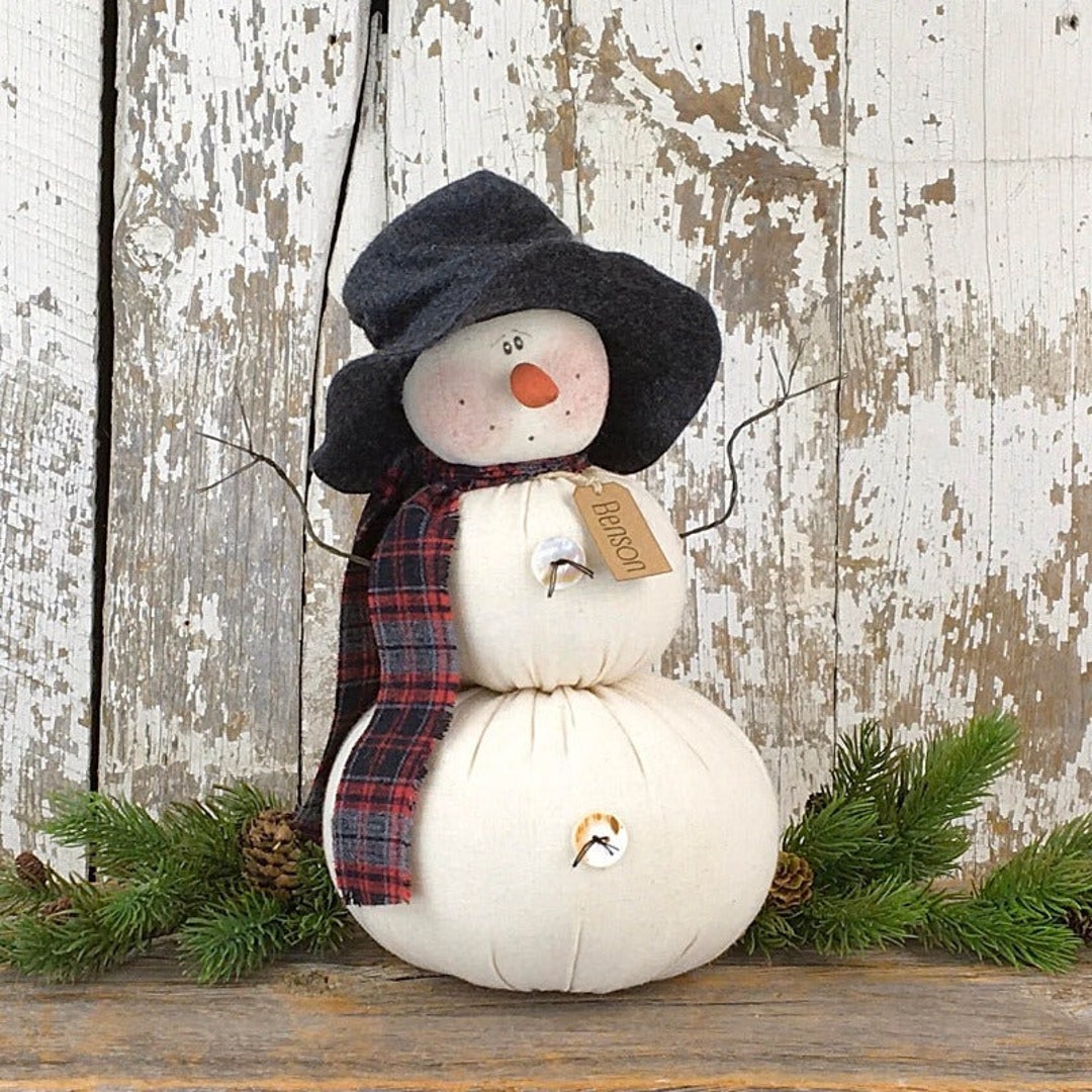 Honey and Me, Snowman Doll, Soft Sculpture Doll, Top Hat Snowman ...