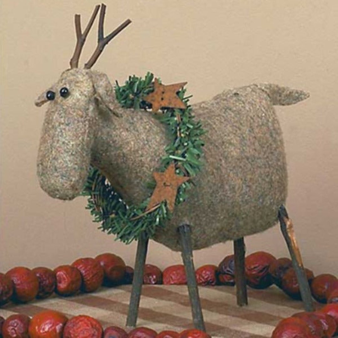 Honey and Me, Primitive Reindeer, Fabric Reindeer, Christmas Decor for ...