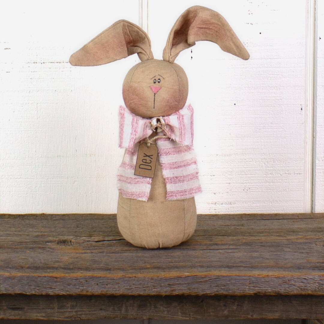 Honey and Me, Tea Dyed Fabric, Soft Sculpture Bunny, Spring Bunny Decor ...
