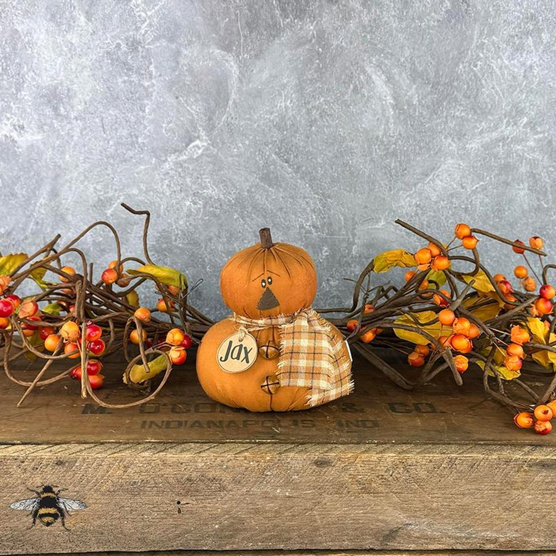 Jax the Baby Jack-o-lantern - Handmade Primitive Textile Art: Whimsical ...