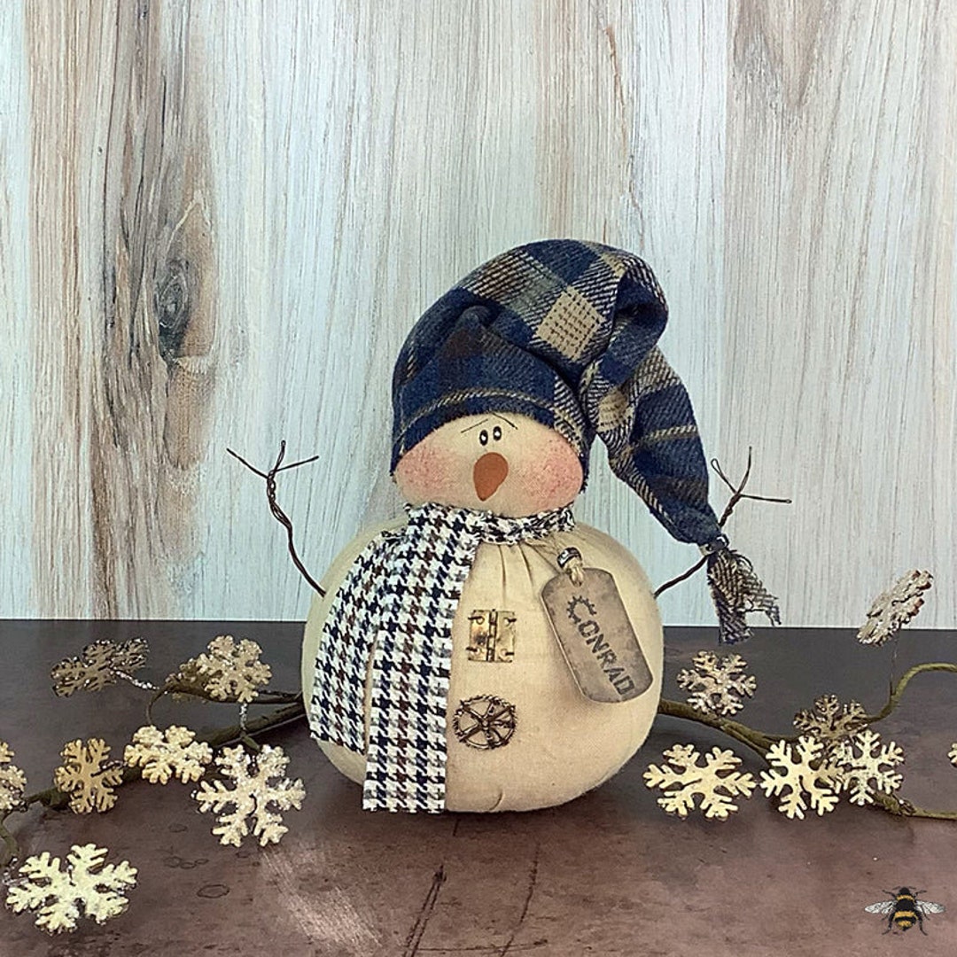 Honey and Me, Snowman Doll, Soft Sculpture Doll, Snowman With Hat ...