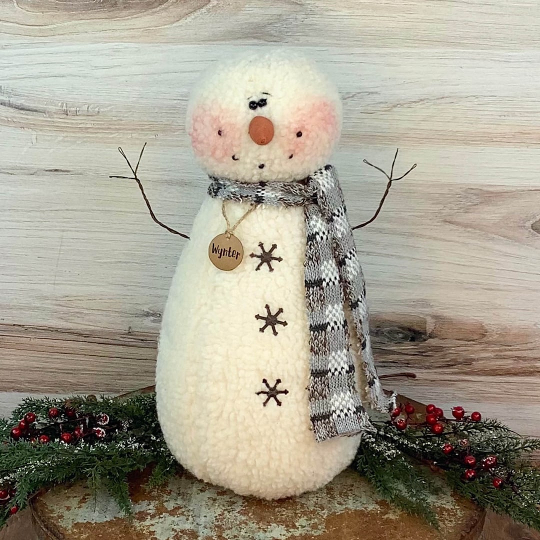 Honey and Me, Wooly Snowman, Snowman Decoration, Snowman Doll, Soft ...