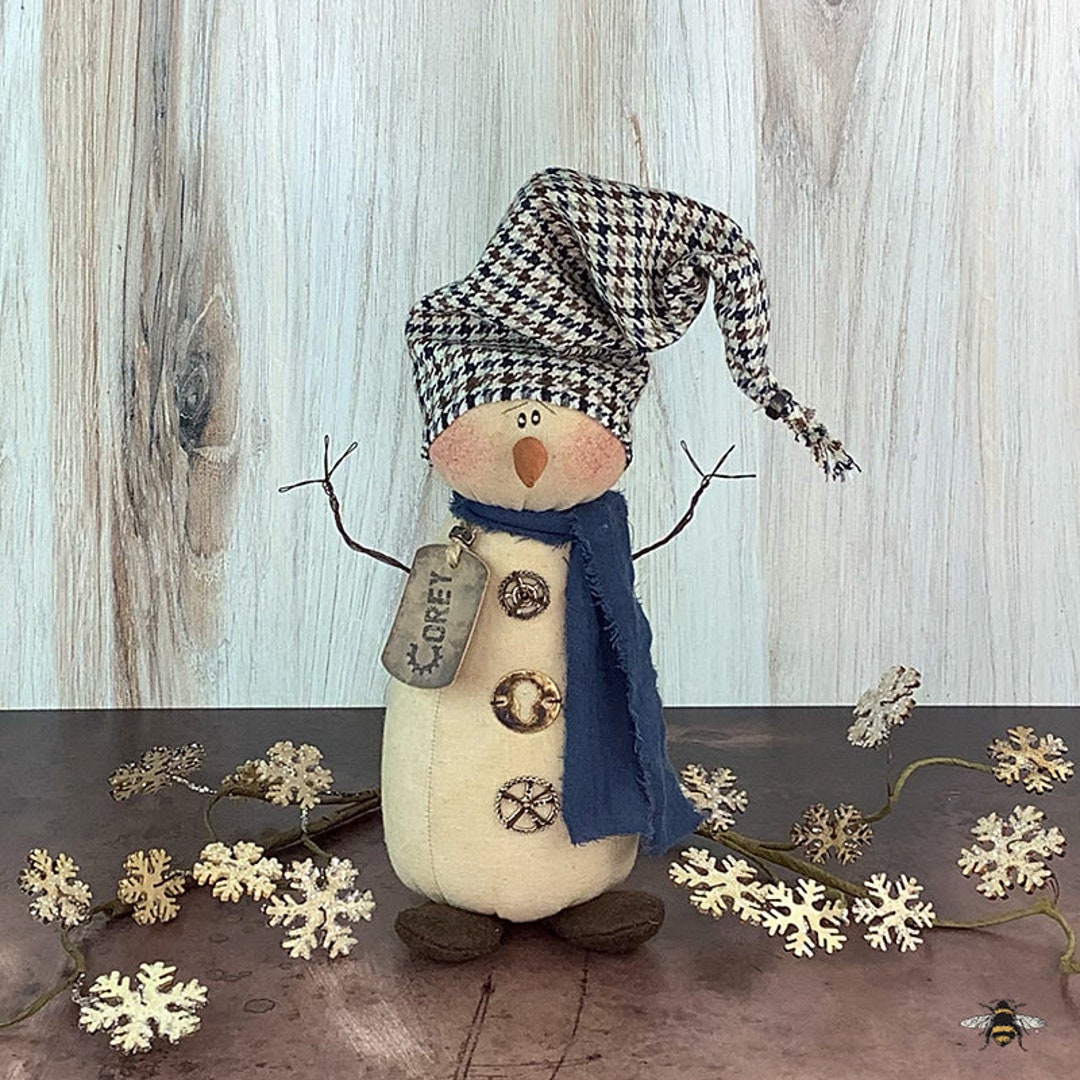 Honey and Me, Snowman Doll, Soft Sculpture Doll, Snowman With Hat ...