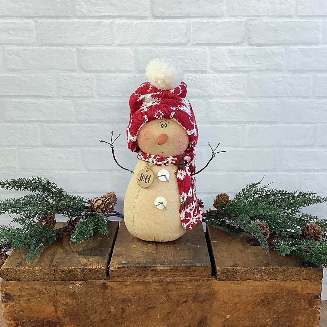 Honey and Me, Snowman Doll, Soft Sculpture Doll, Snowman With Hat ...