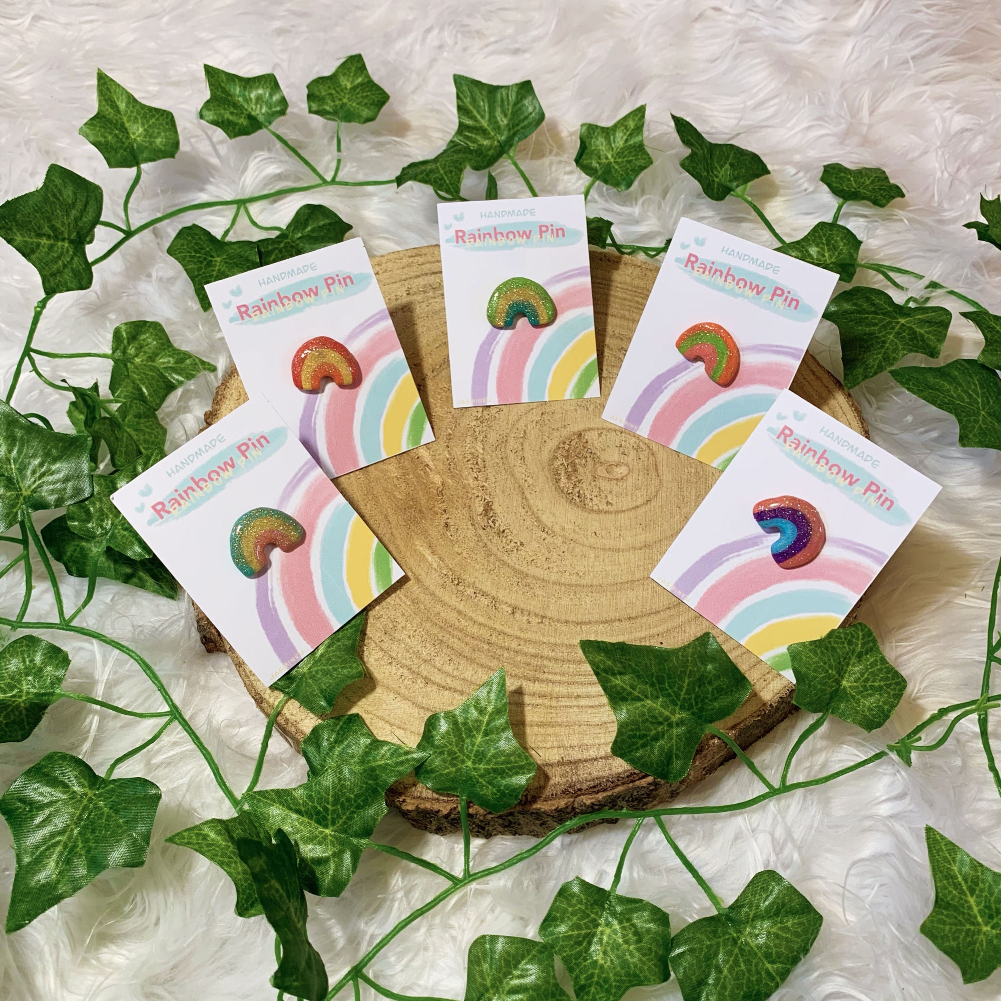 Handmade Rainbow Pins With Holographic Glitter | Etsy