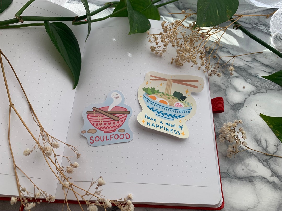 Matte Vinyl Ramen Stickers | Die Cut Waterproof Sticker Set | Japanese ...