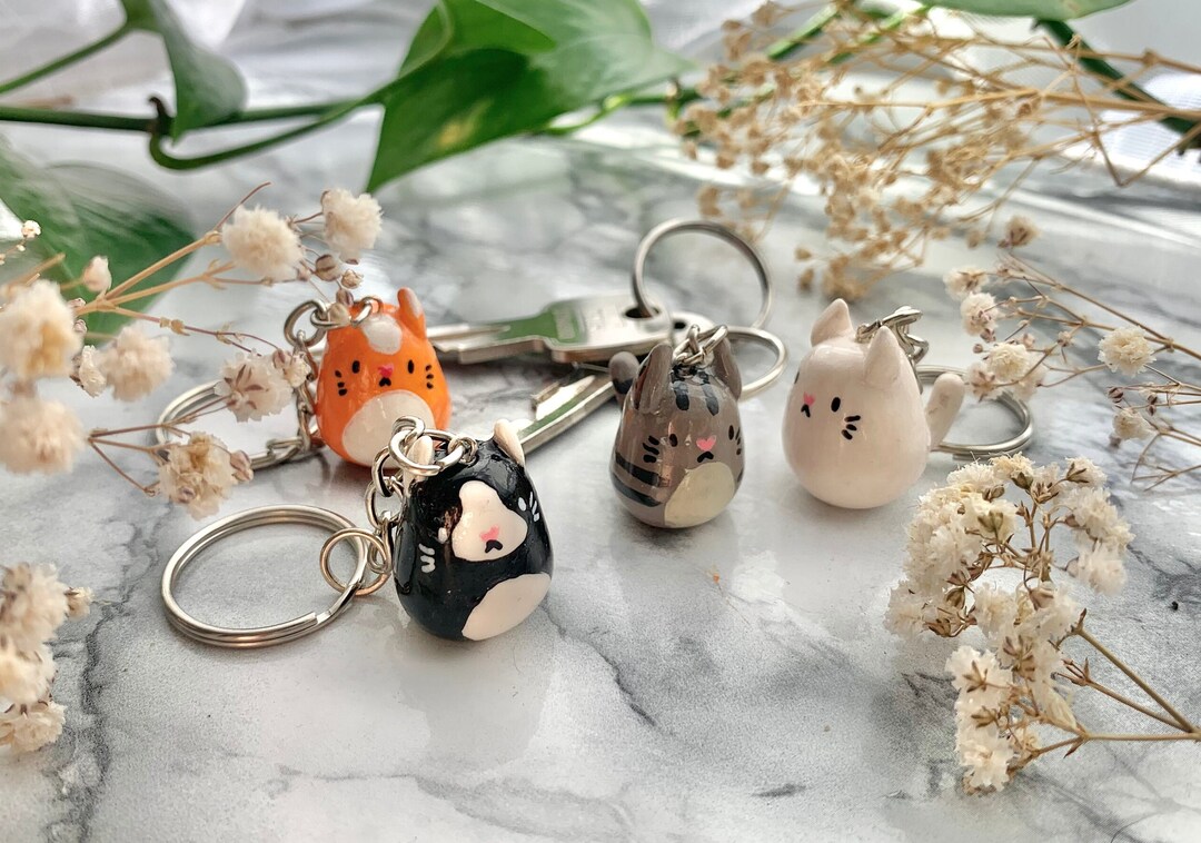 Cat Charm Handmade Keychains Colorful Kitties Kitten Accessory Animal ...