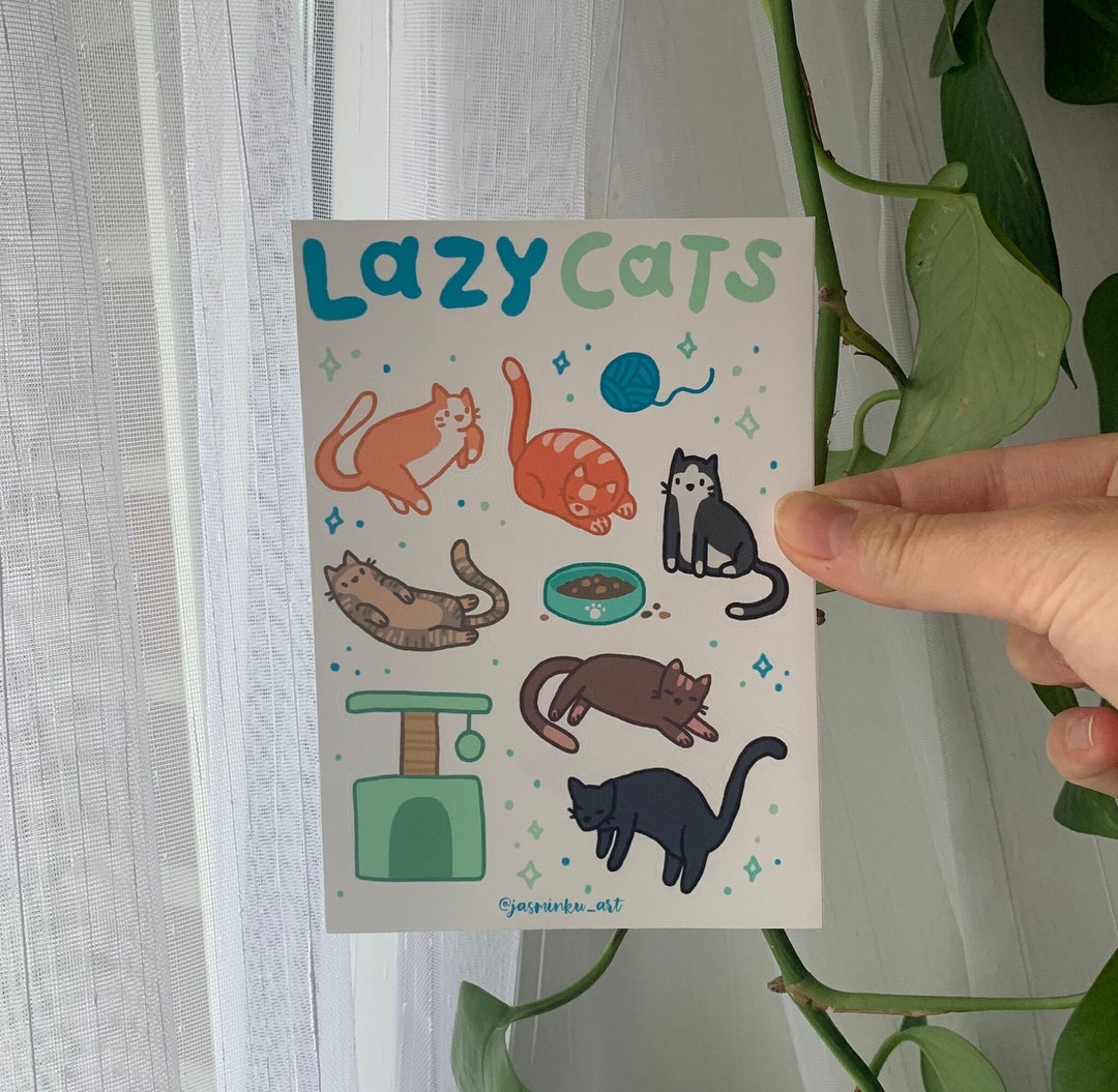 Matte Vinyl Cat Sticker Sheets Kiss Cut Waterproof Sticker - Etsy