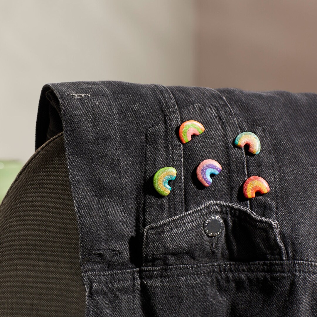 Handmade Rainbow Pins With Holographic Glitter - Etsy