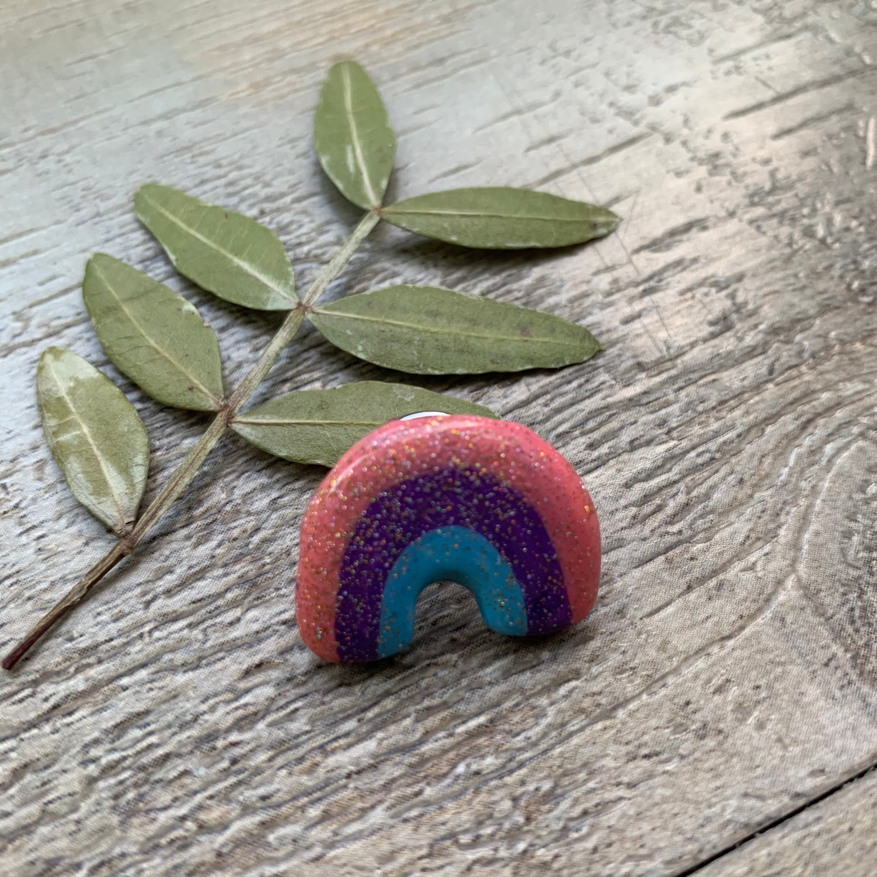 Handmade Rainbow Pins With Holographic Glitter - Etsy