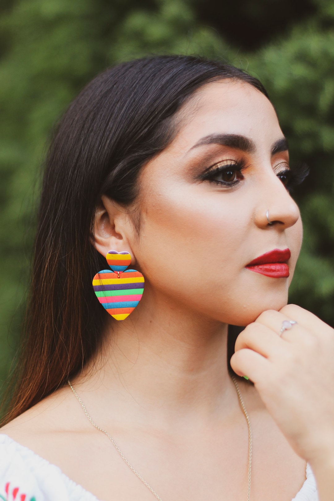 Rainbow Heart Piñata Earrings: Cinco De Mayo Fiesta Jewelry - Etsy