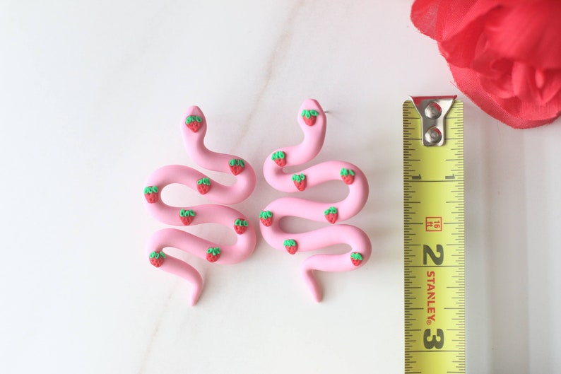 Polymer Clay Snake Earrings Statement Earrings Colorful | Etsy