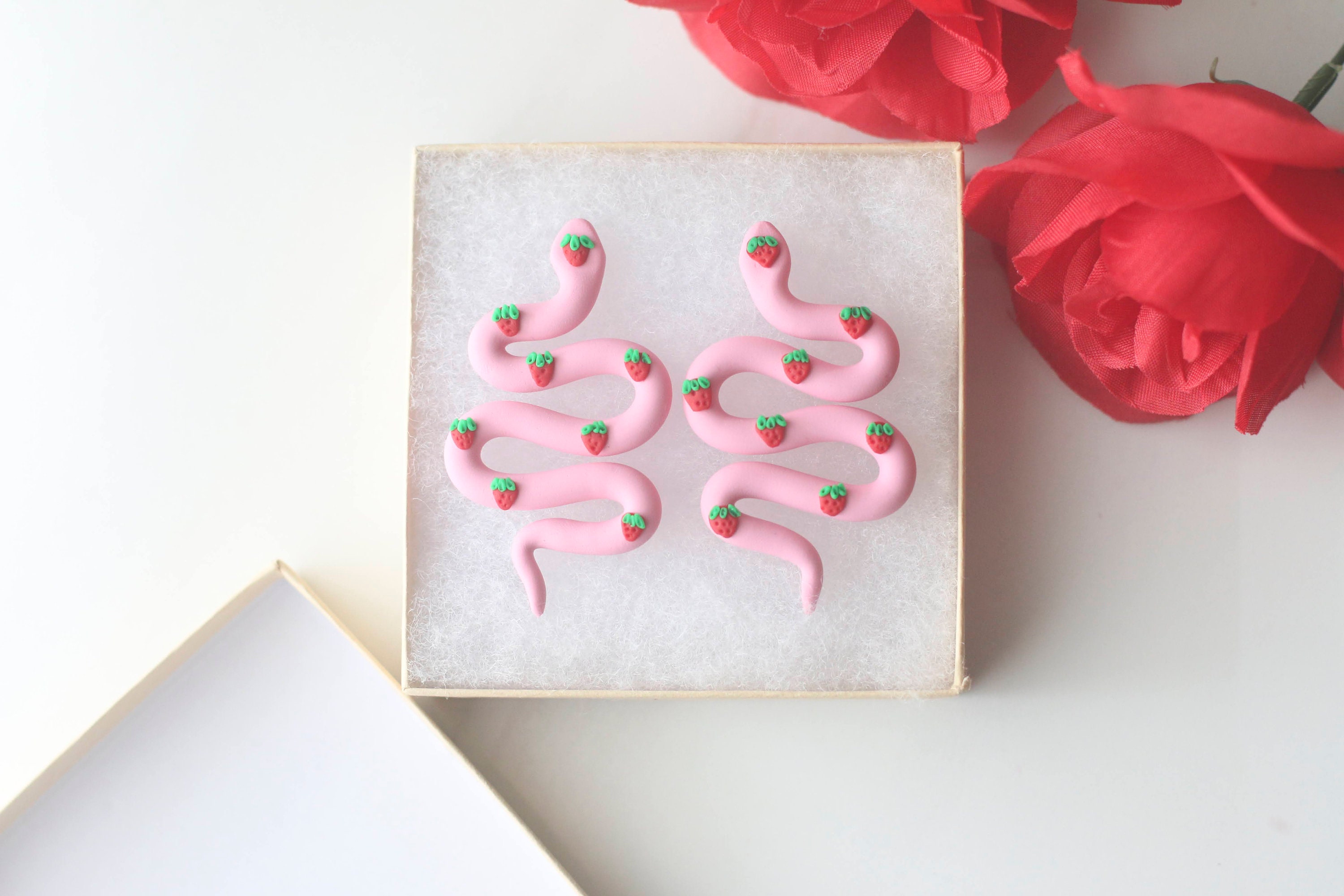 Polymer Clay Snake Earrings Statement Earrings Colorful | Etsy