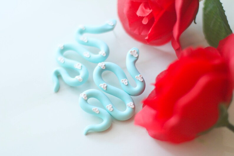 Polymer Clay Snake Earrings Statement Earrings Colorful | Etsy