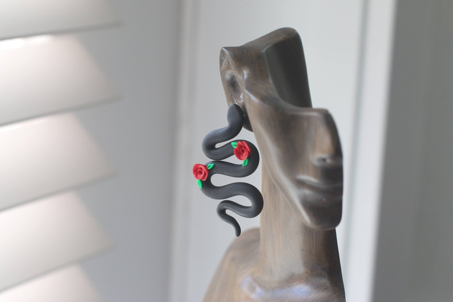 Polymer Clay Snake Earrings Statement Earrings Colorful - Etsy