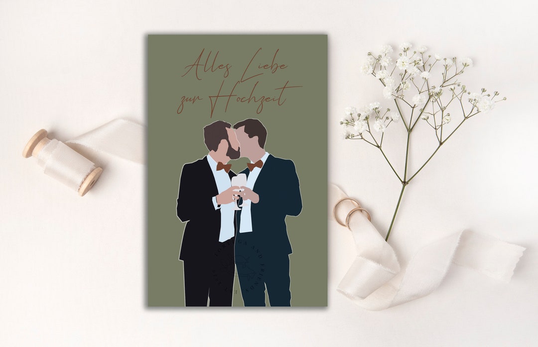 Wedding Card Men's Wedding Gay Wedding Greeting Card - Etsy