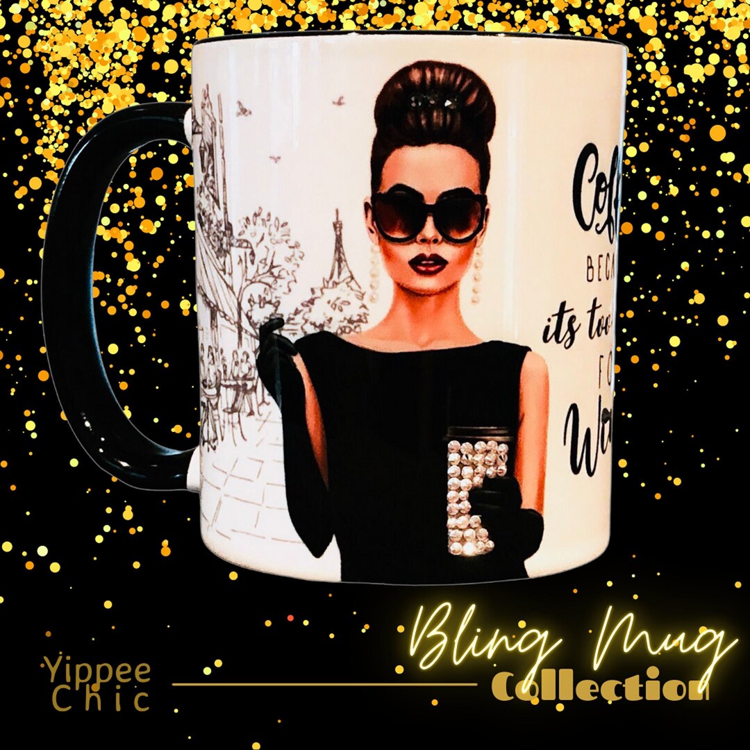 Bling Wine Coffee Mug Swarovski Crystal Lovers Bijou Coffee Mug Gift ...