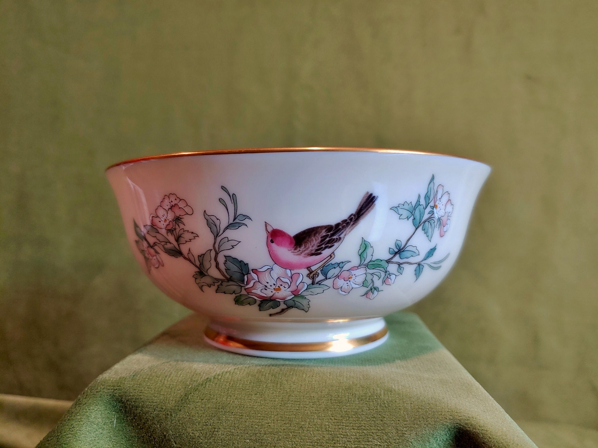 Lenox Serenade Pattern Footed Bowl With 24k Gold Trim - Etsy