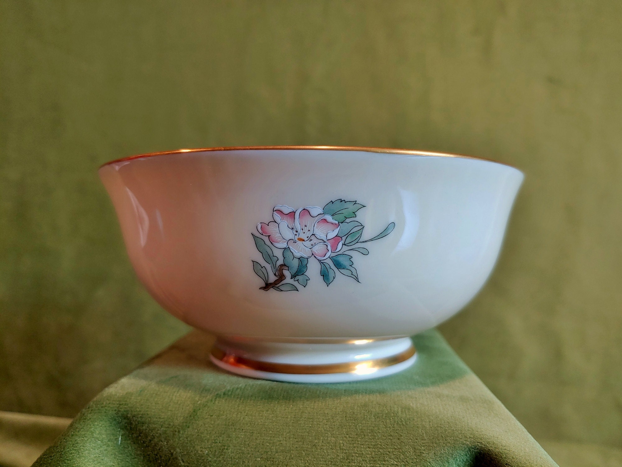 Lenox Serenade Pattern Footed Bowl With 24k Gold Trim - Etsy