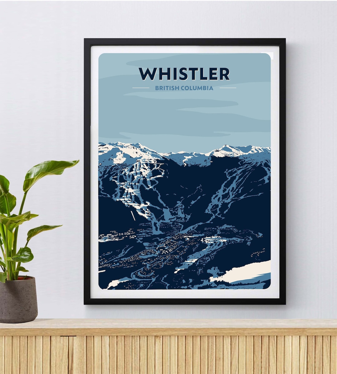 Whistler Print, Blackcomb Poster, British Columbia, Canada, Ski Poster ...